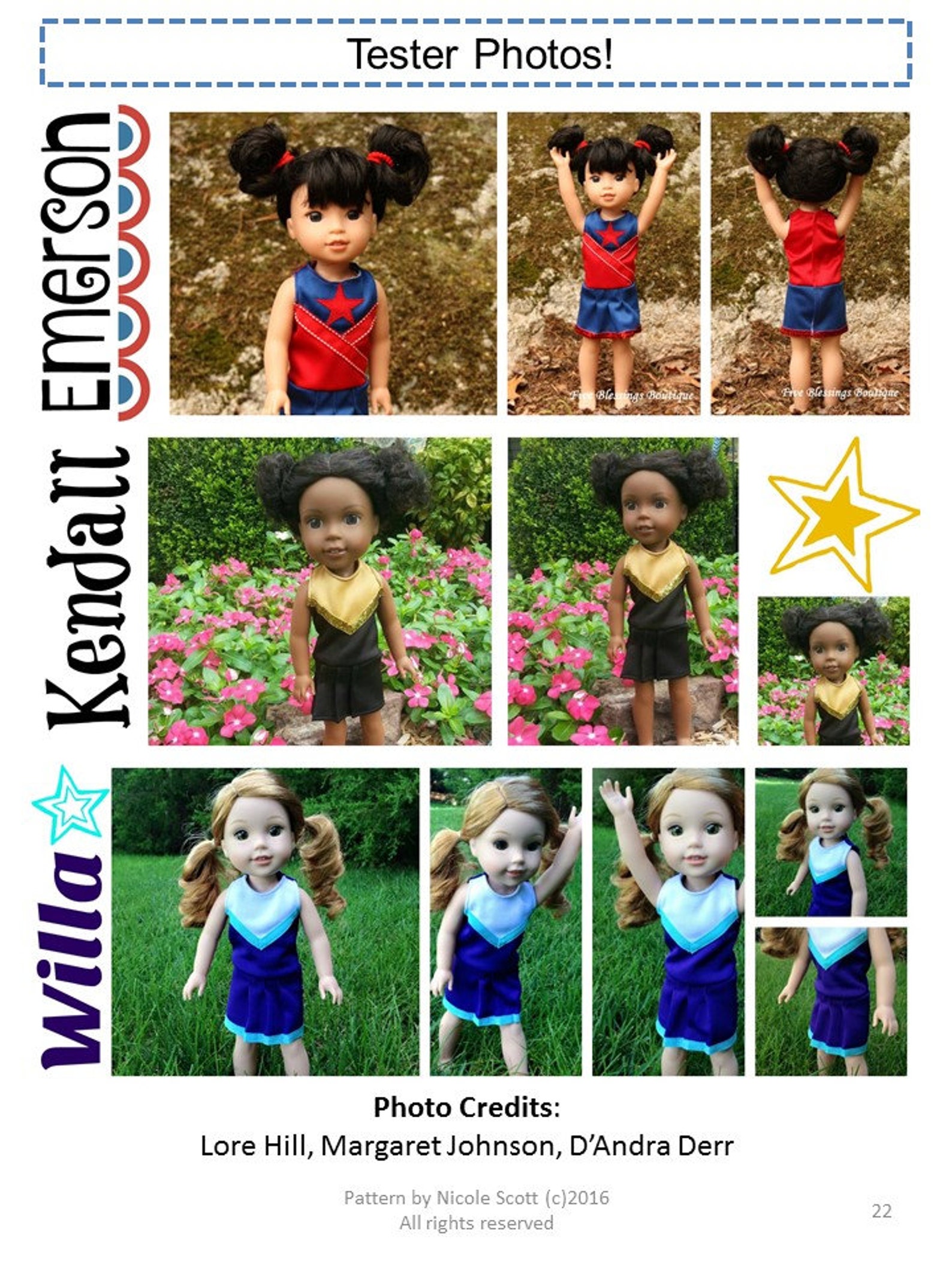 Oh Mickey Cheerleading Uniform for DOLLY PDF Sewing Pattern Sized for ...