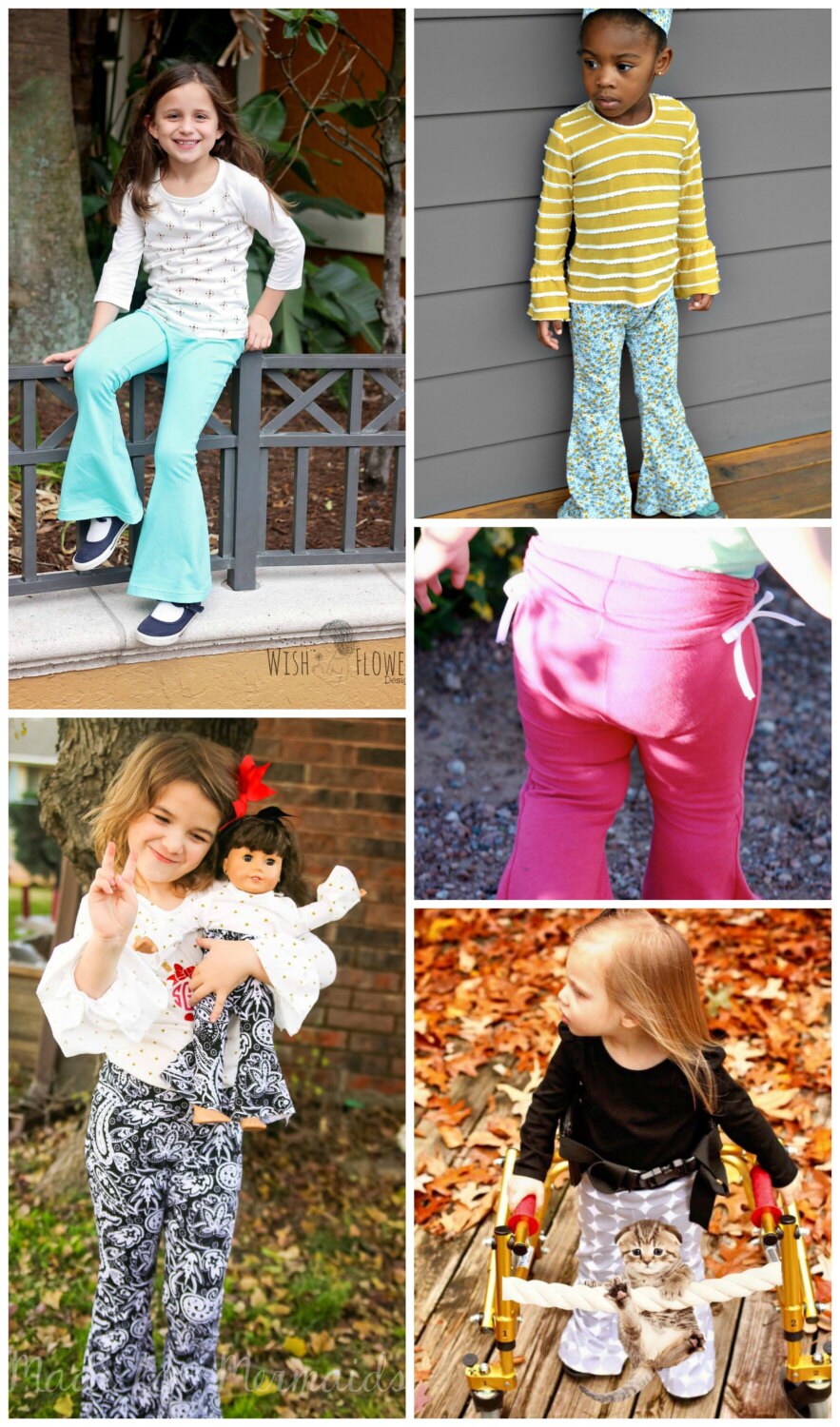 Ruched Bell Bottom Yoga Pants PDF Sewing Pattern Sizes 1/2-16 - Etsy