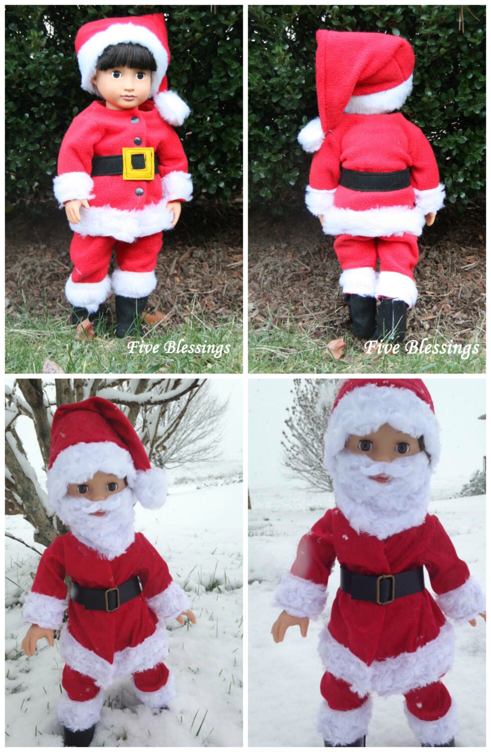 Santa Suit for DOLLY- PDF Sewing Pattern Sized for 15 and 18 Inch Dolls ...