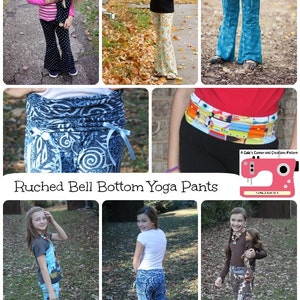 Ruched Bell Bottom Yoga Pants PDF Sewing Pattern Sizes 1/2-16 - Etsy