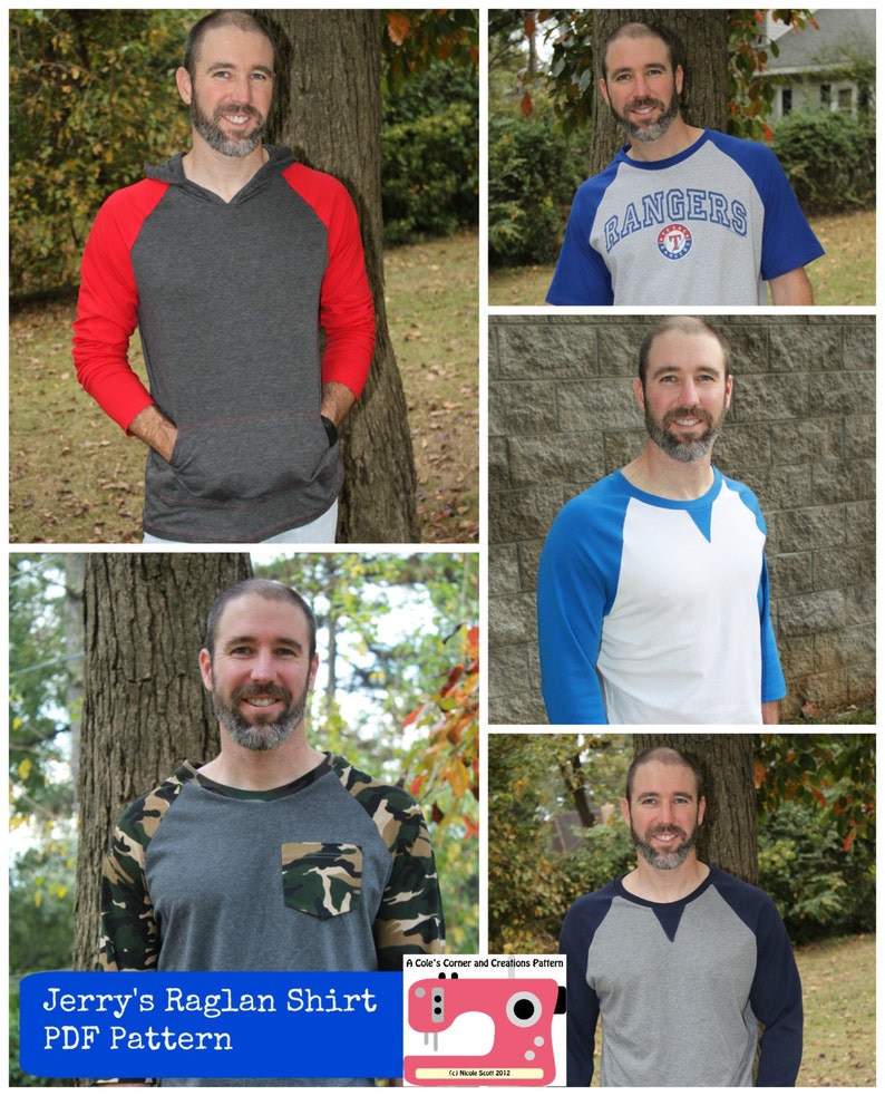 Jerry's Raglan Shirt Men's PDF Sewing Pattern Sizes - Etsy Australia