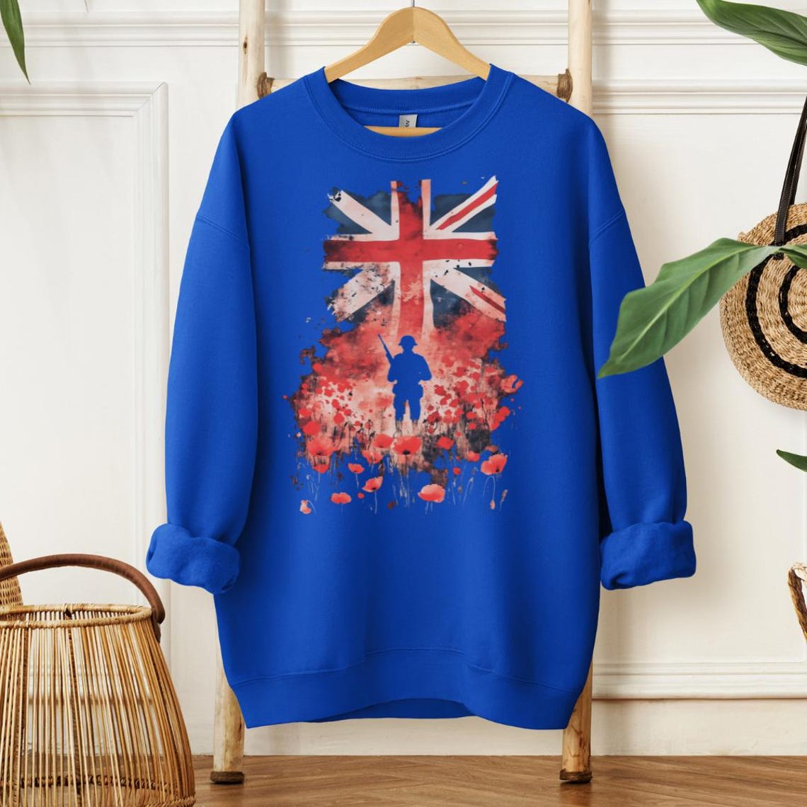 Remembrance Sweatshirt Lest We Forget Poppy & Union Jack Pullover ...