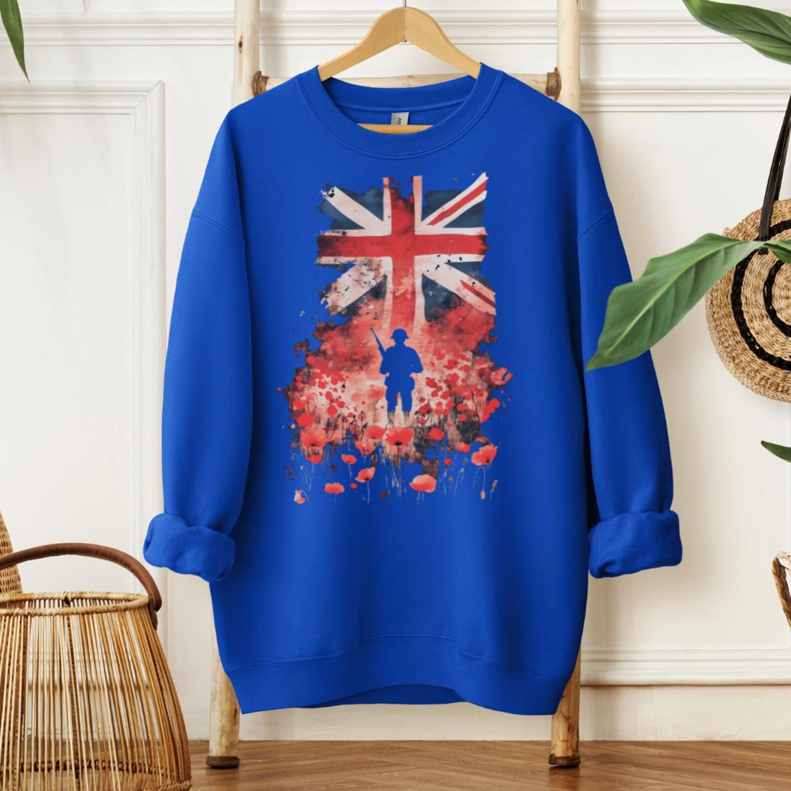 Remembrance Sweatshirt Lest We Forget Poppy & Union Jack Pullover ...