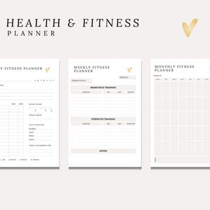 Health and Fitness Tracker | Printable | Fillable | Health Journal - Etsy