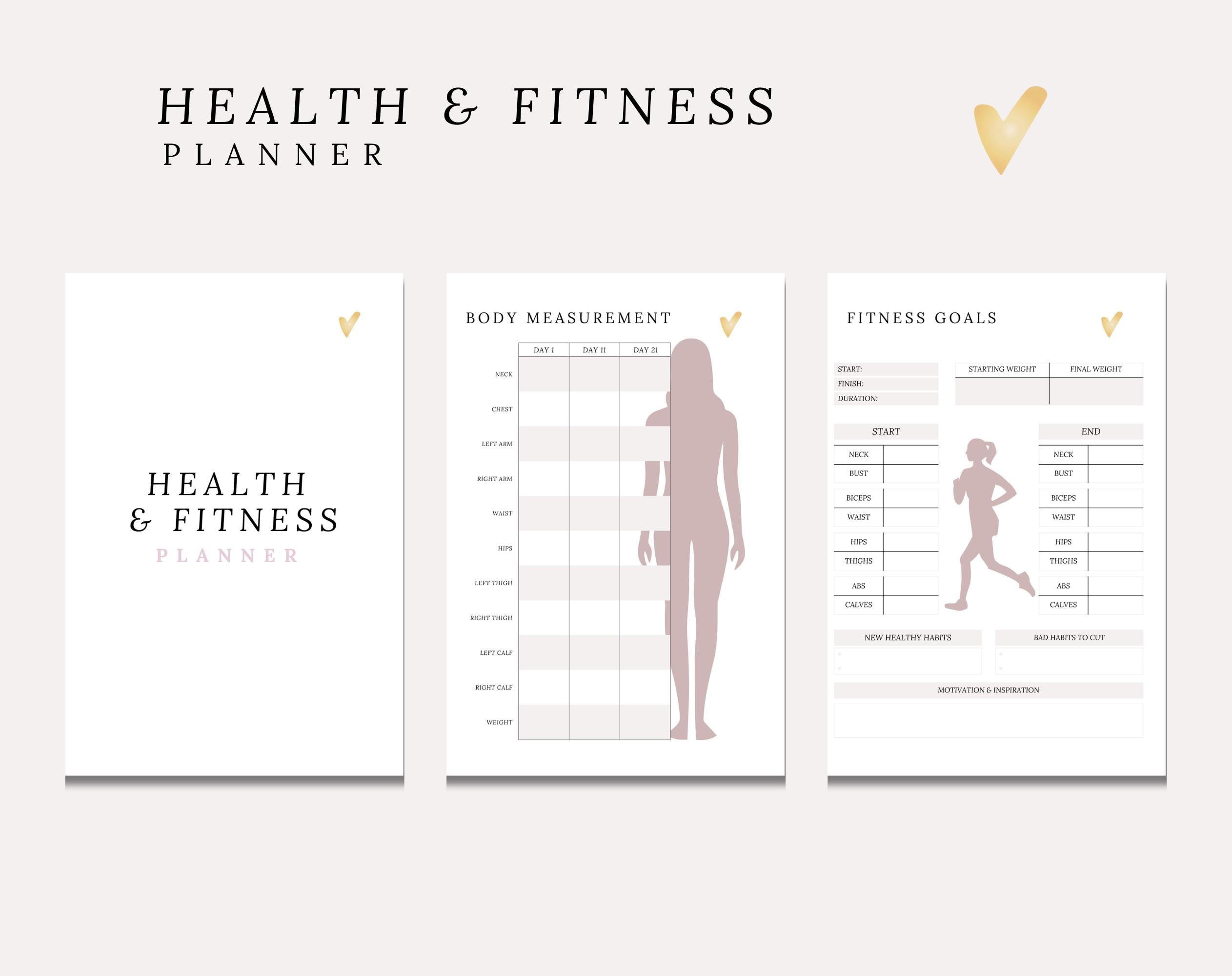 Health and Fitness Tracker | Printable | Fillable | Health Journal - Etsy