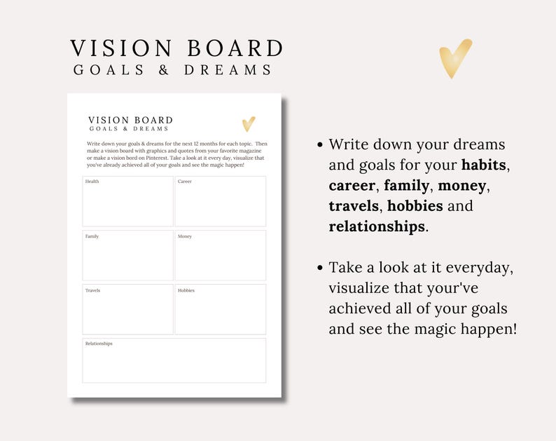 Vision Board | Printable - Etsy
