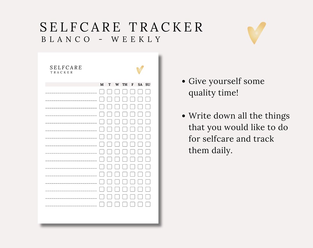 Selfcare Tracker | Printable | Fillable | Weekly Habit Tracker - Etsy
