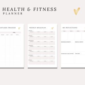 Health and Fitness Tracker | Printable | Fillable | Health Journal - Etsy