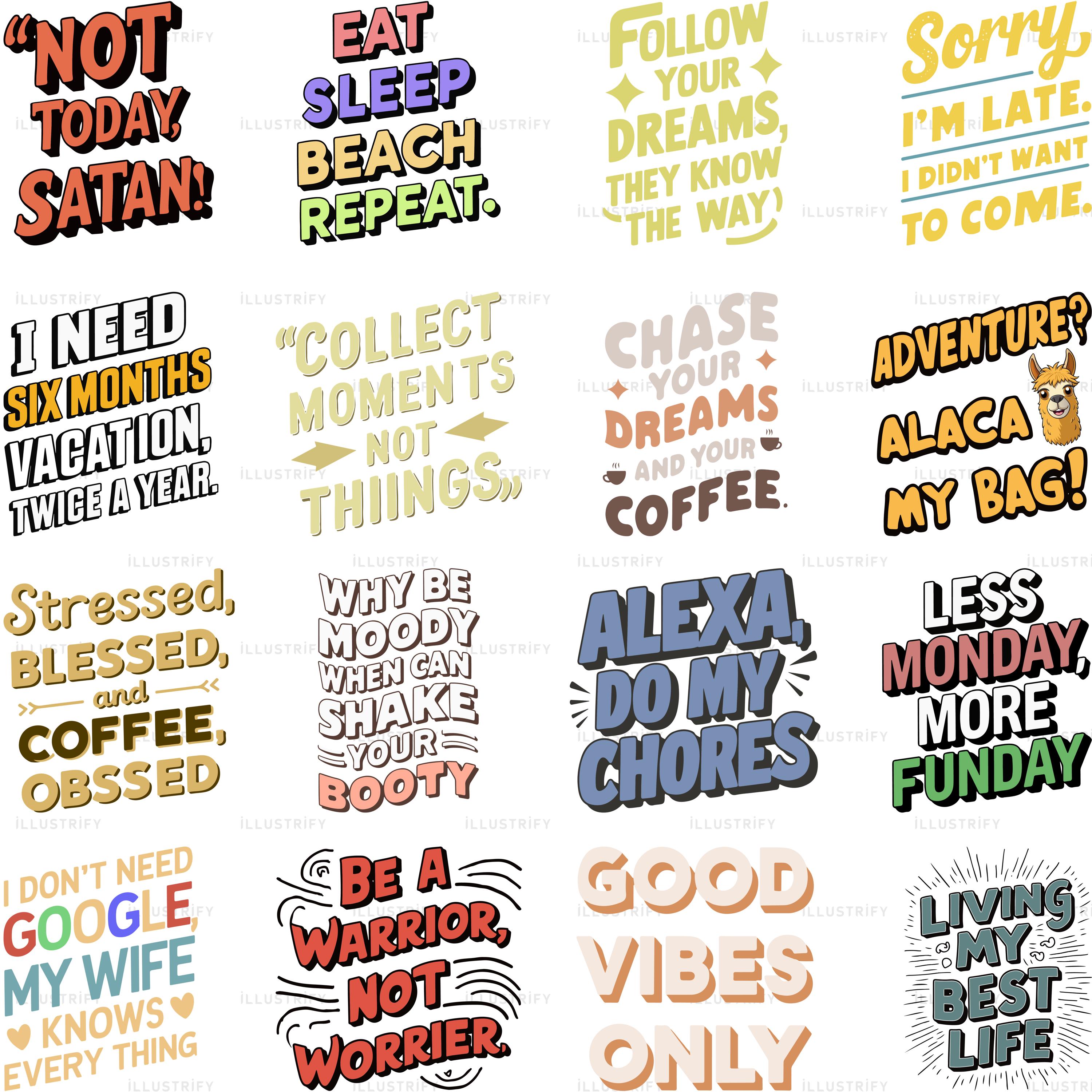 Funny and Sarcastic Quotes SVG Bundle Hilarious, Quirky, and Punny ...