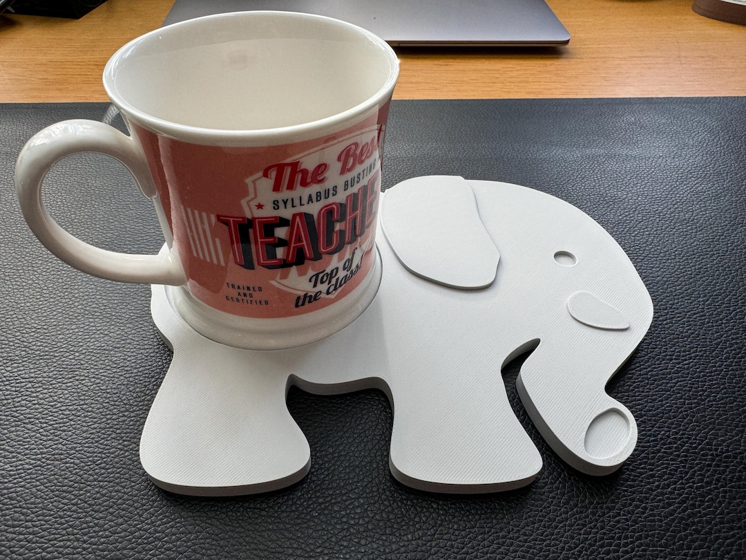 Elephant Shaped Animal Coaster SET OF 3 - 3D Printed - 90mm Diameter - Etsy