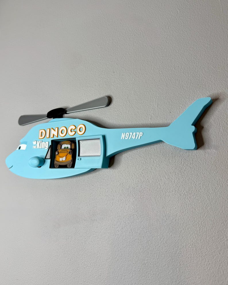 Mater in a Dinoco Helicopter 3D Sign | Disney Cars Inspired | Kids ...