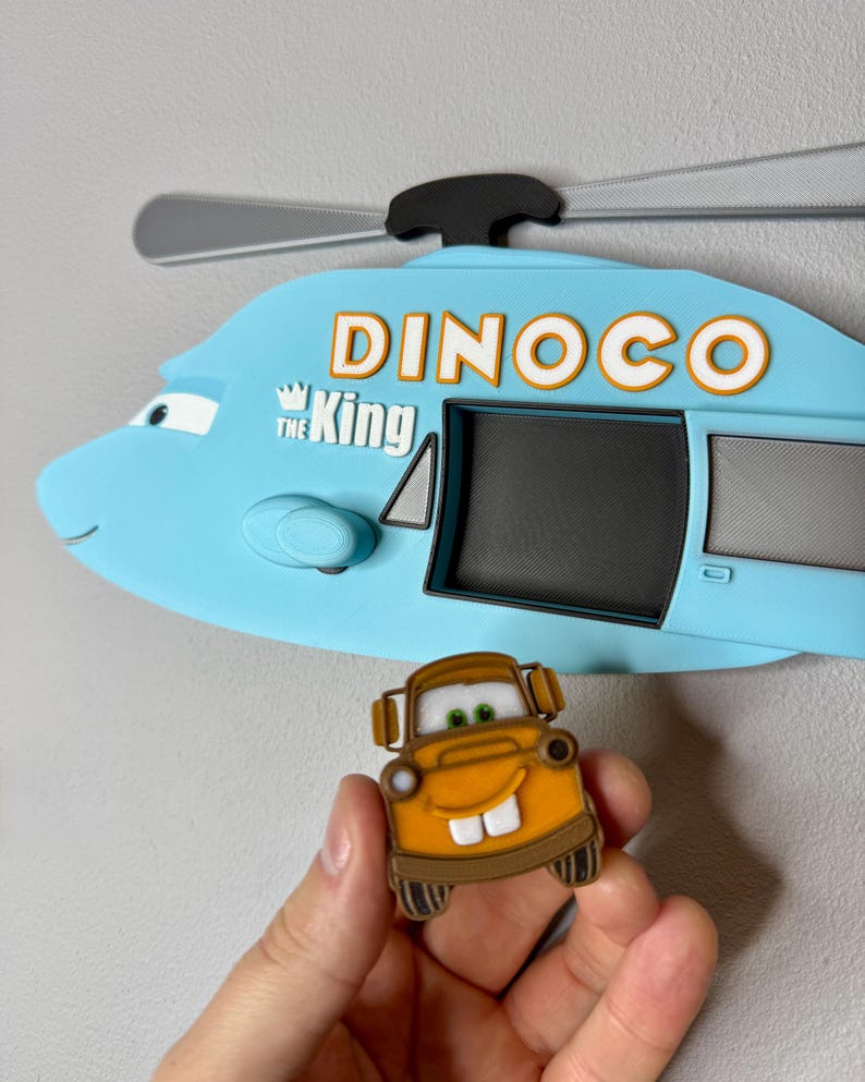 Mater in a Dinoco Helicopter 3D Sign | Disney Cars Inspired | Kids ...