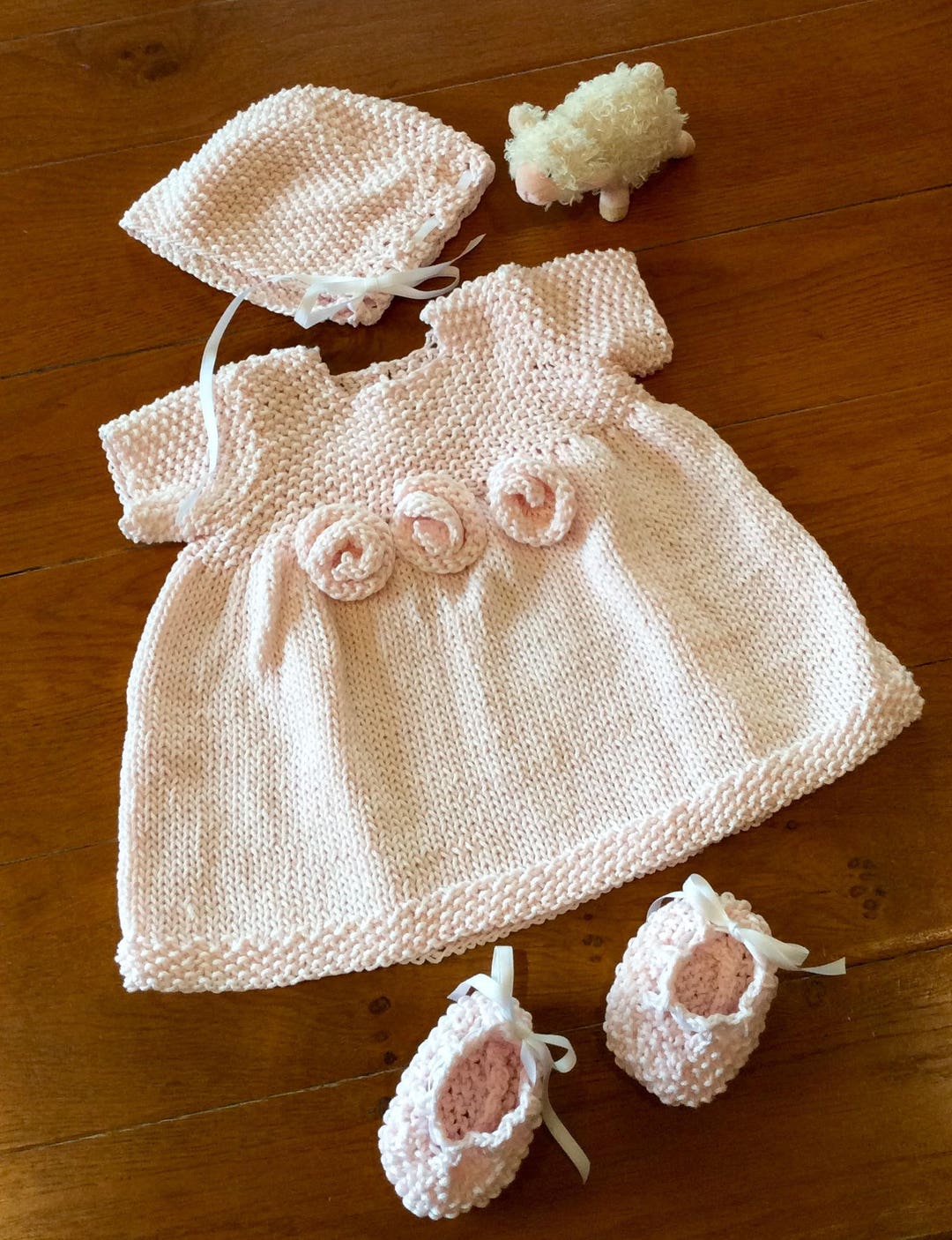Baby Dress Knitting Pattern French Rosettes PDF Knitting - Etsy