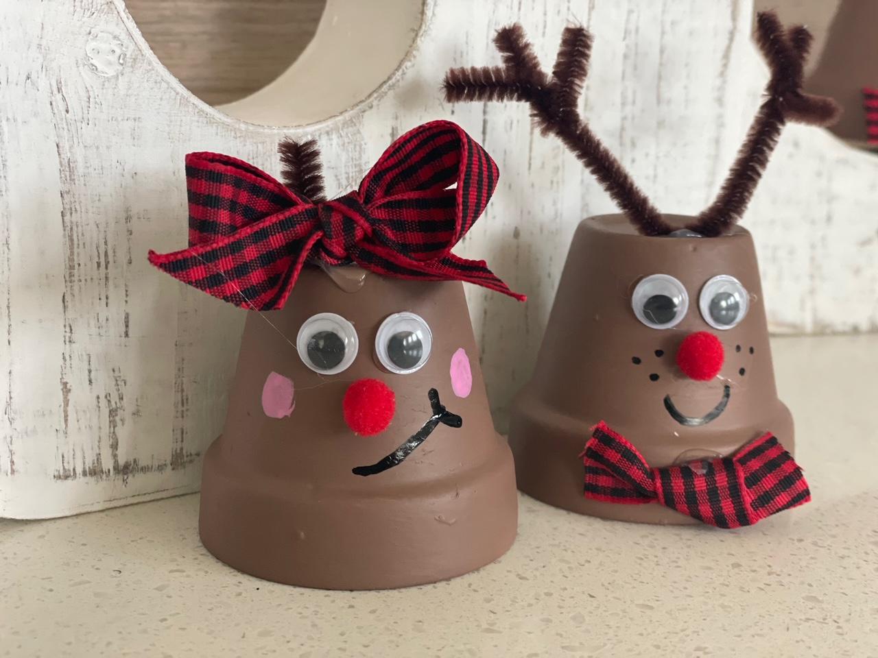 Christmas Pot Ornaments Reindeer Couple - Etsy