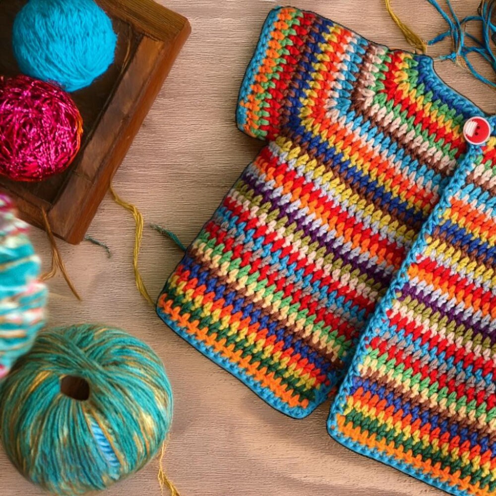 Colorful Baby Vest Crochet Pattern Tutorial PDF - Easy DIY Baby Clothes ...