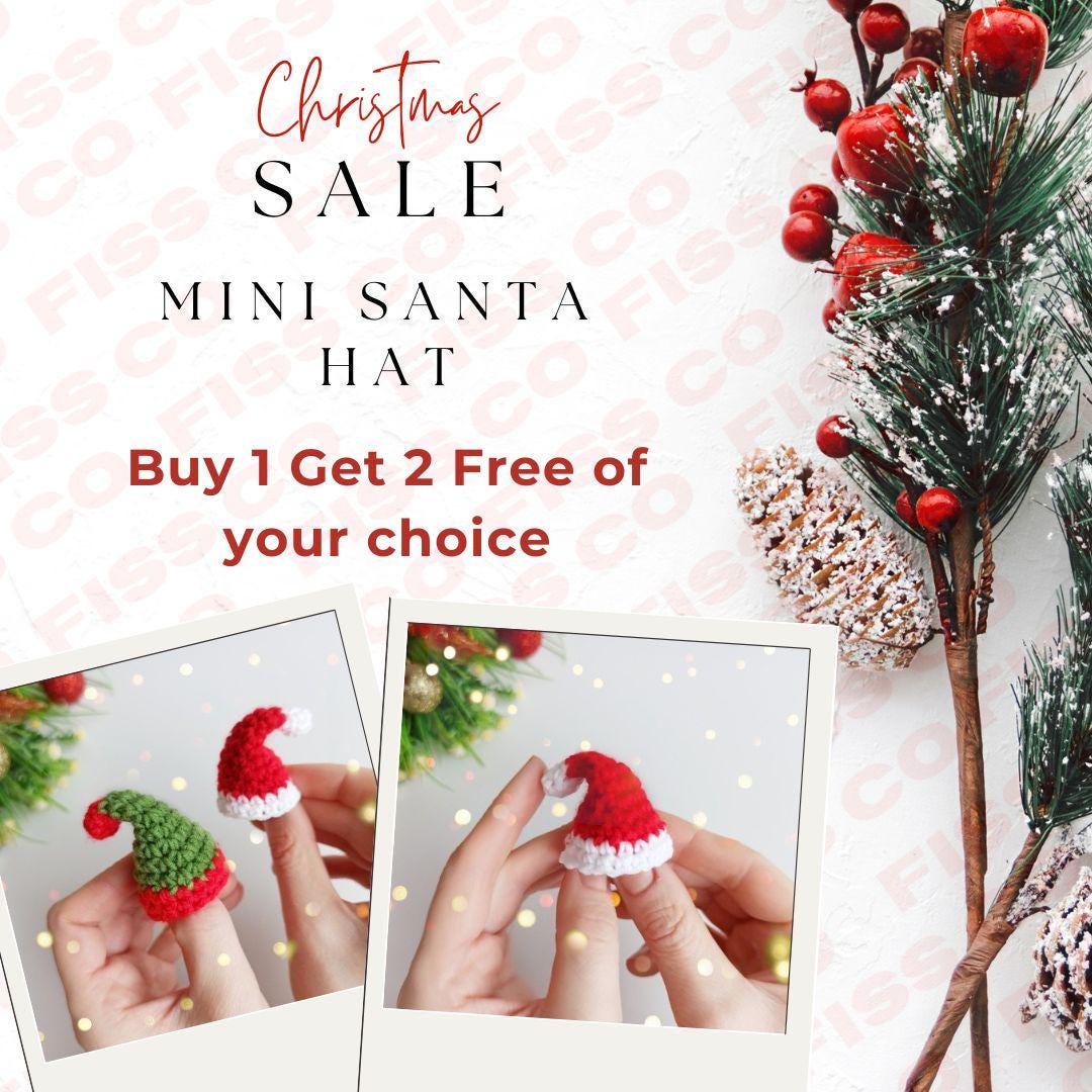 Mini Crochet Santa Hat Pattern - Easy Crochet Christmas Ornament ...