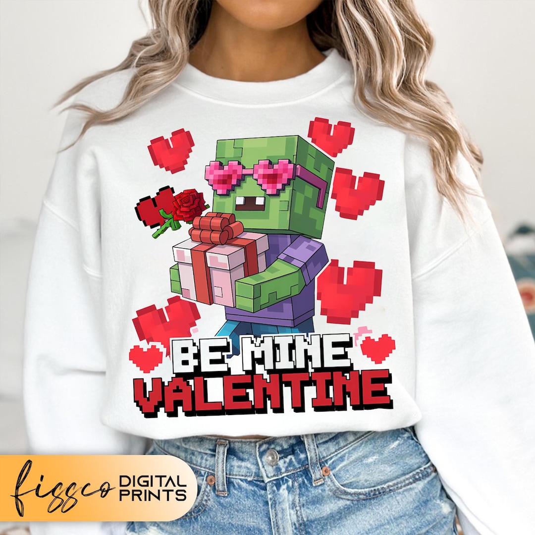 Minecraft Valentines Day PNG Gaming Clipart Gamer Valentine Gift Idea ...