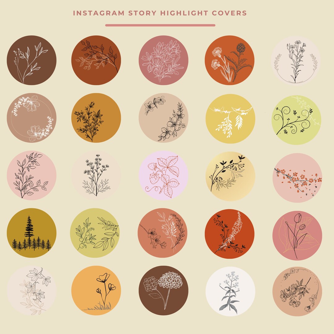 Boho Instagram Story Highlight Covers | Nature Flowers Plants Aesthetic ...