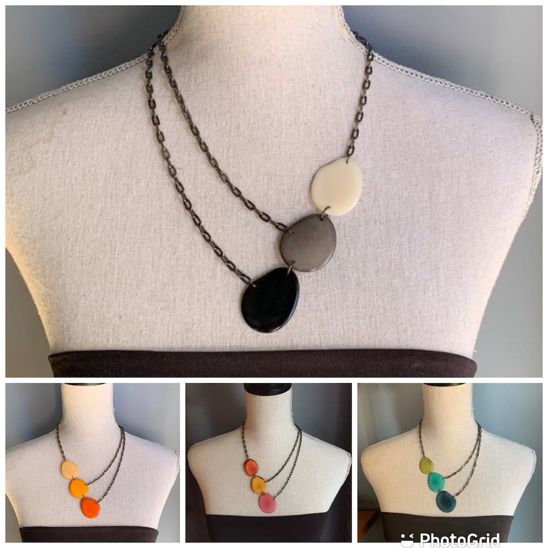 3 Piece Asymmetrical Necklace Many Colors Avail - Etsy