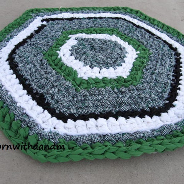 Bluesy Heart Crocheted Heart Shape Rag Rug, Eco Friendly, Washable ...