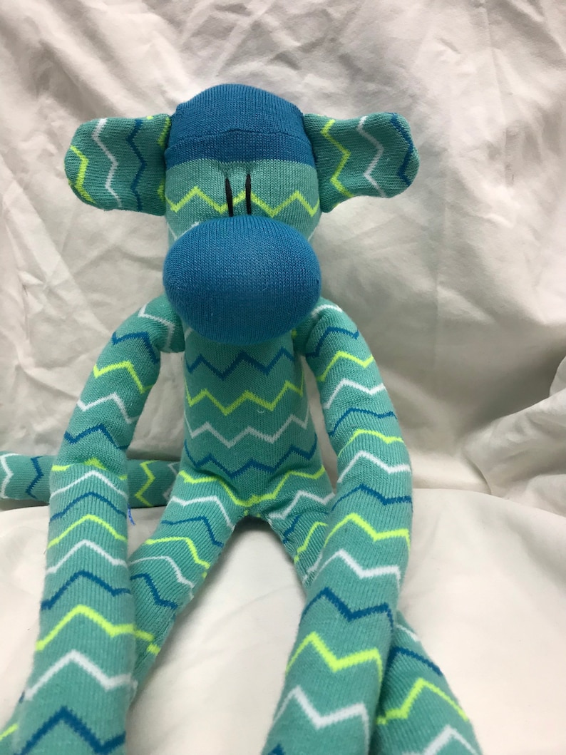 LONG Sock Monkey, Sockimamy "chevy", Sock Monkey Doll, Stuffed Sock ...