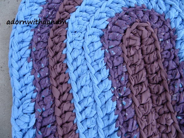 Bluesy Heart Crocheted Heart Shape Rag Rug, Eco Friendly, Washable ...