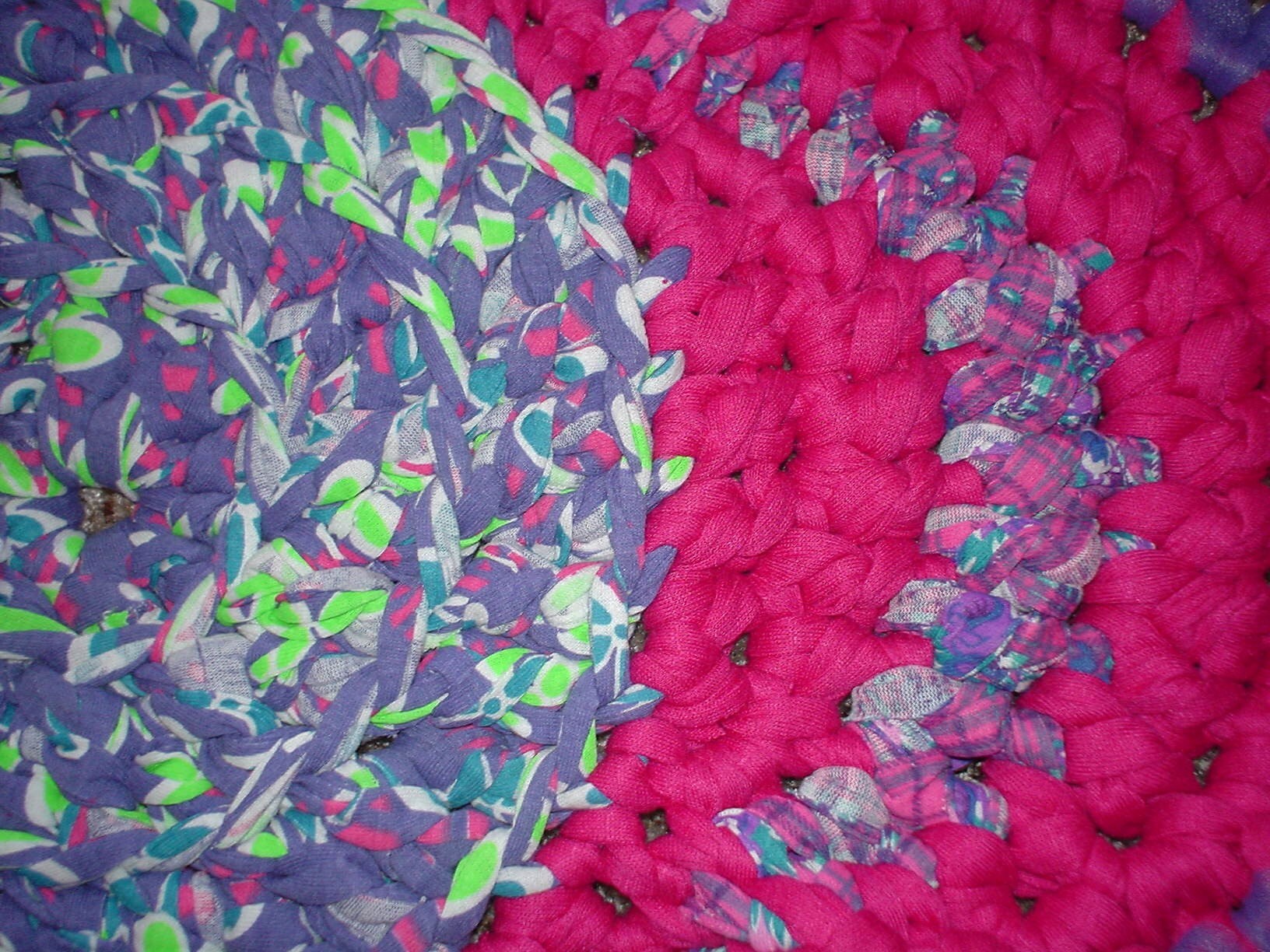 Pink and Purple Flower Rag Rug a - Etsy