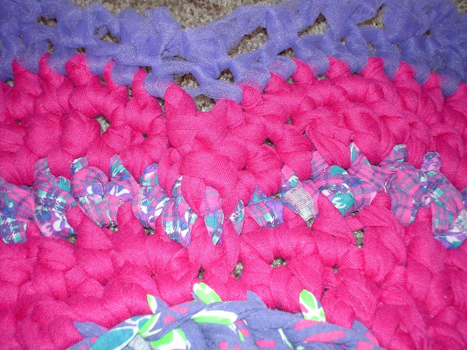 Pink and Purple Flower Rag Rug a - Etsy