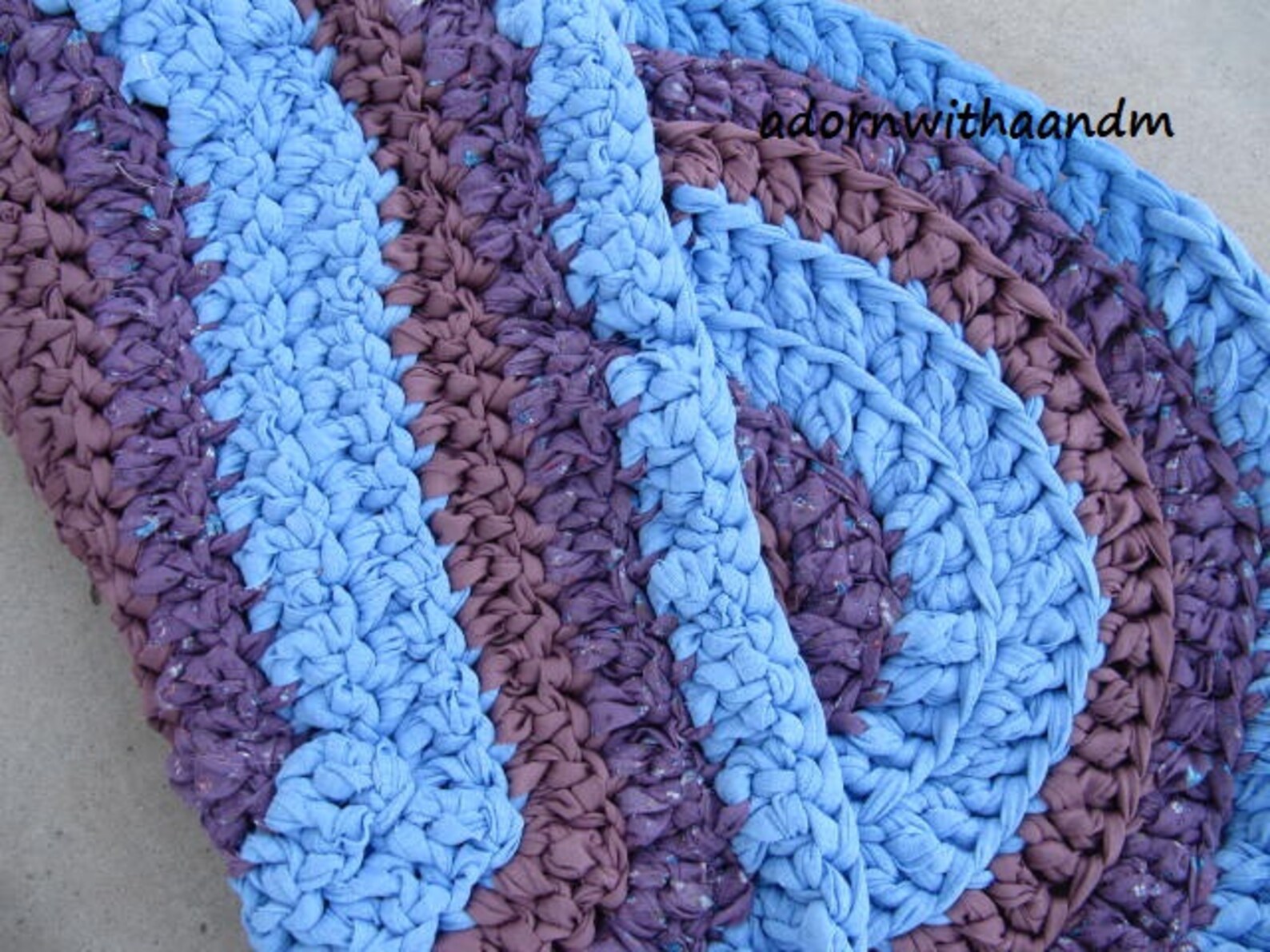 Bluesy Heart Crocheted Heart Shape Rag Rug, Eco Friendly, Washable ...