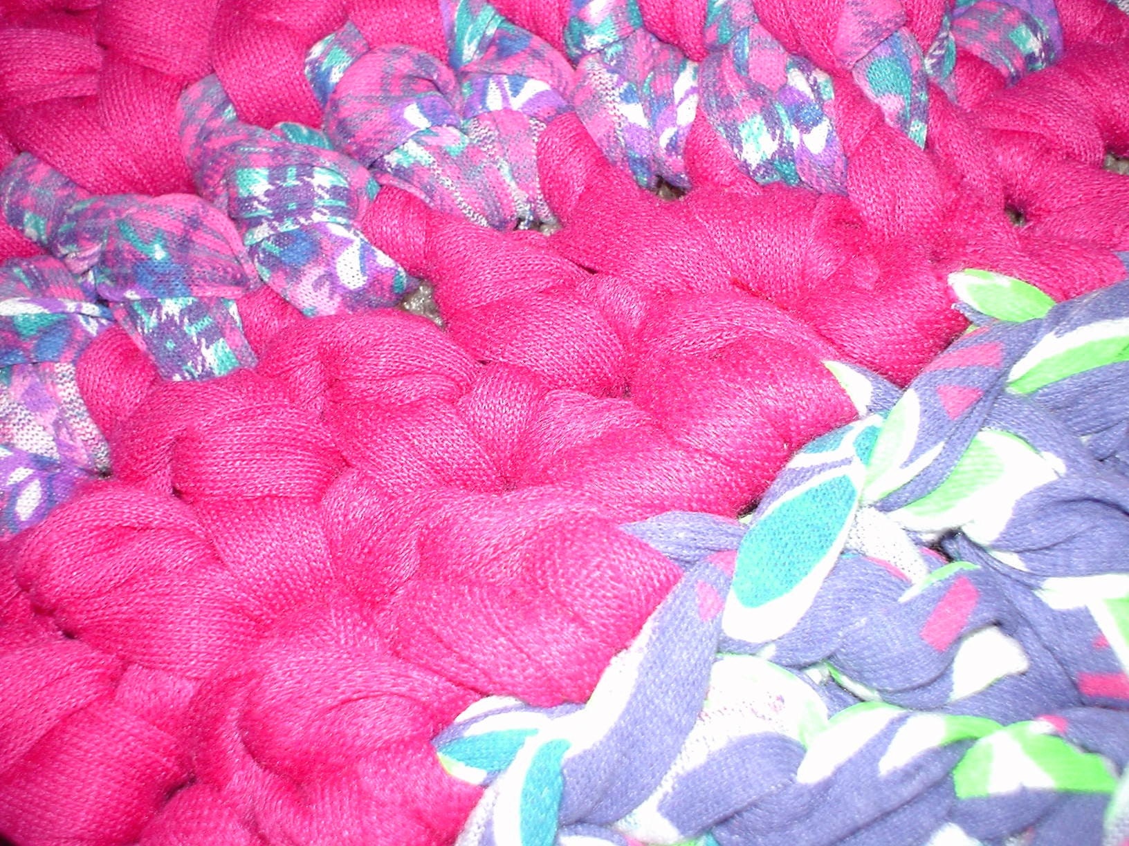 Pink and Purple Flower Rag Rug a - Etsy