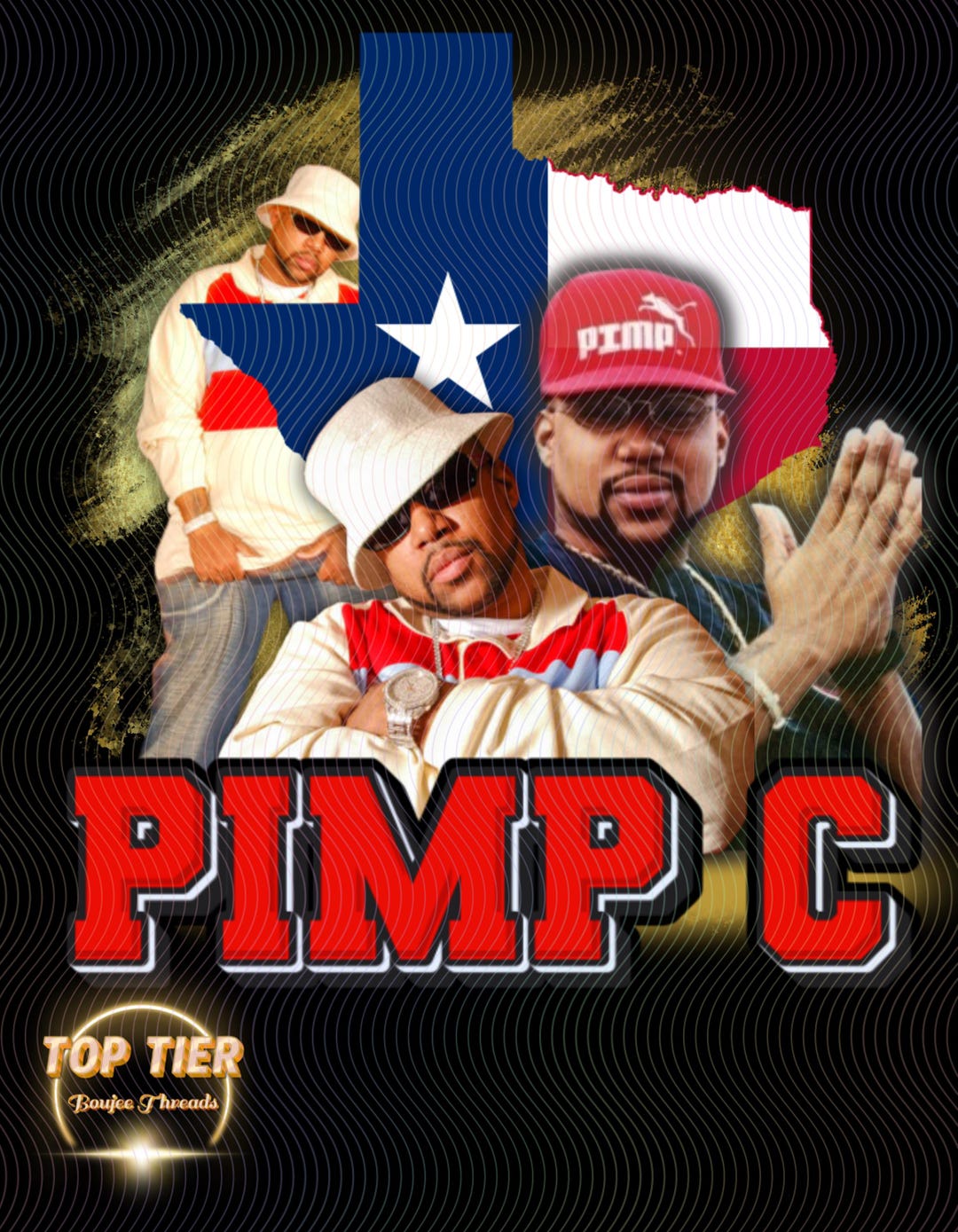 Hiphop Rap Png File of Pimp C Inspired Fans Graphic Design for Tshirts ...
