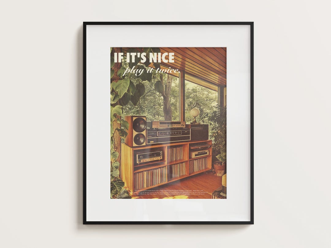 Record Player Poster, Retro Music Print, Vintage Wall Art, 1970s ...