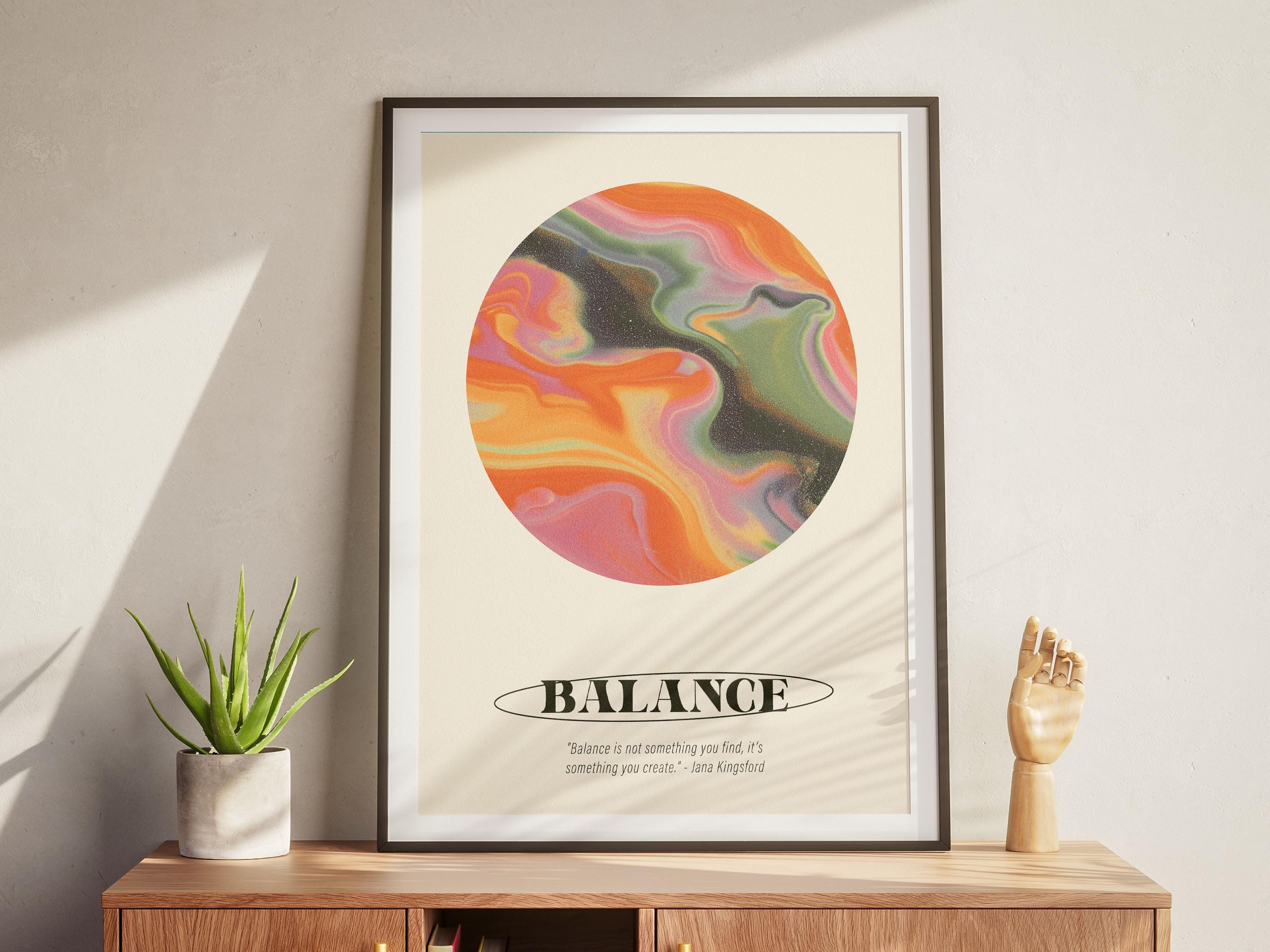 Balance Poster, Mental Health Poster, Wellness Print, Mindful Wall Art ...