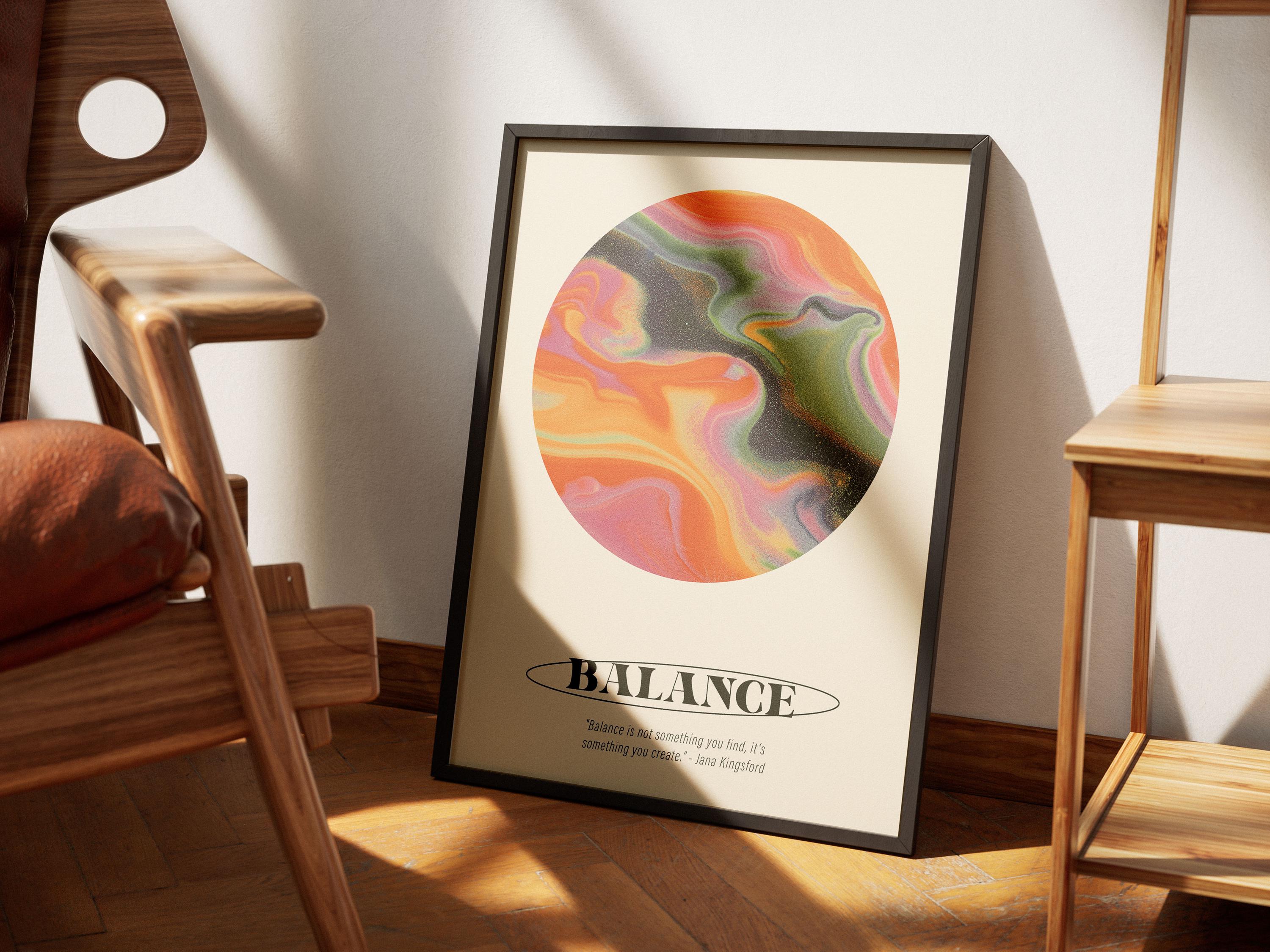 Balance Poster, Mental Health Poster, Wellness Print, Mindful Wall Art ...