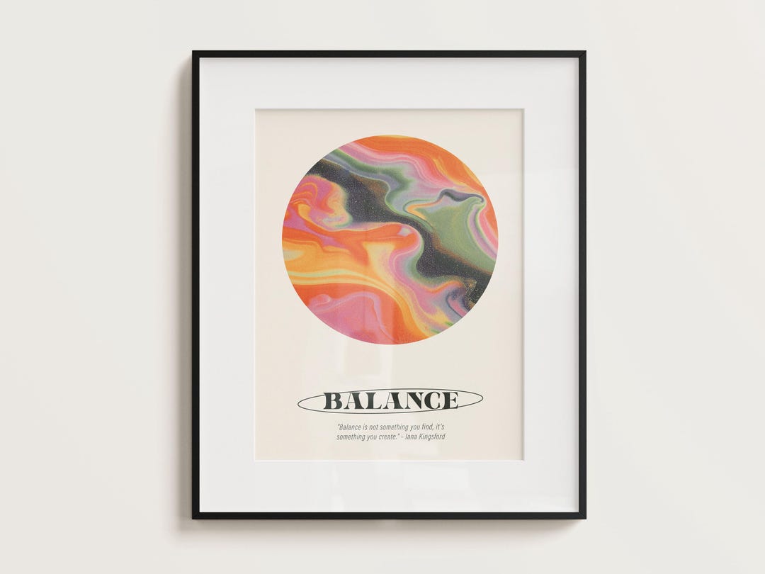 Balance Poster, Mental Health Poster, Wellness Print, Mindful Wall Art ...