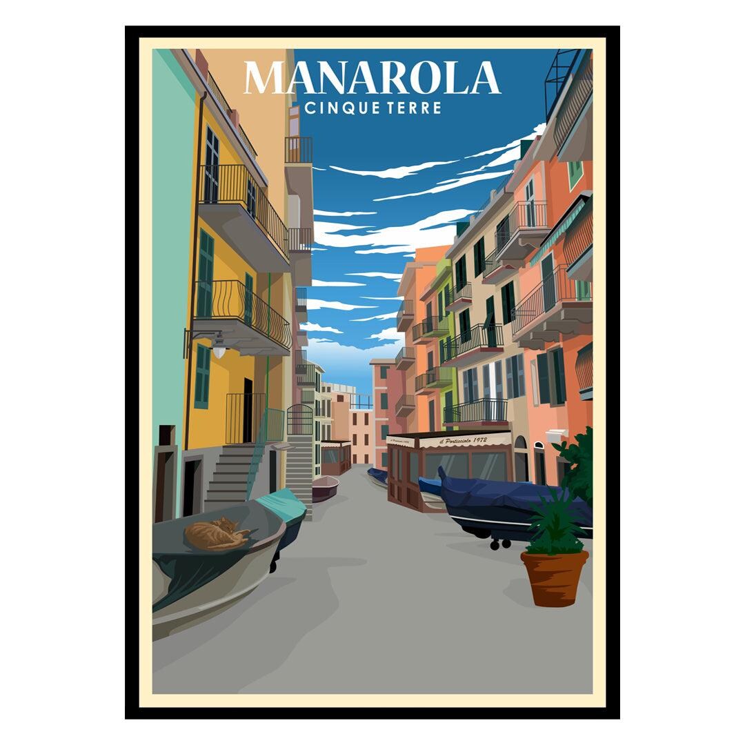 Manarola Town Cinque Terre Poster - Etsy
