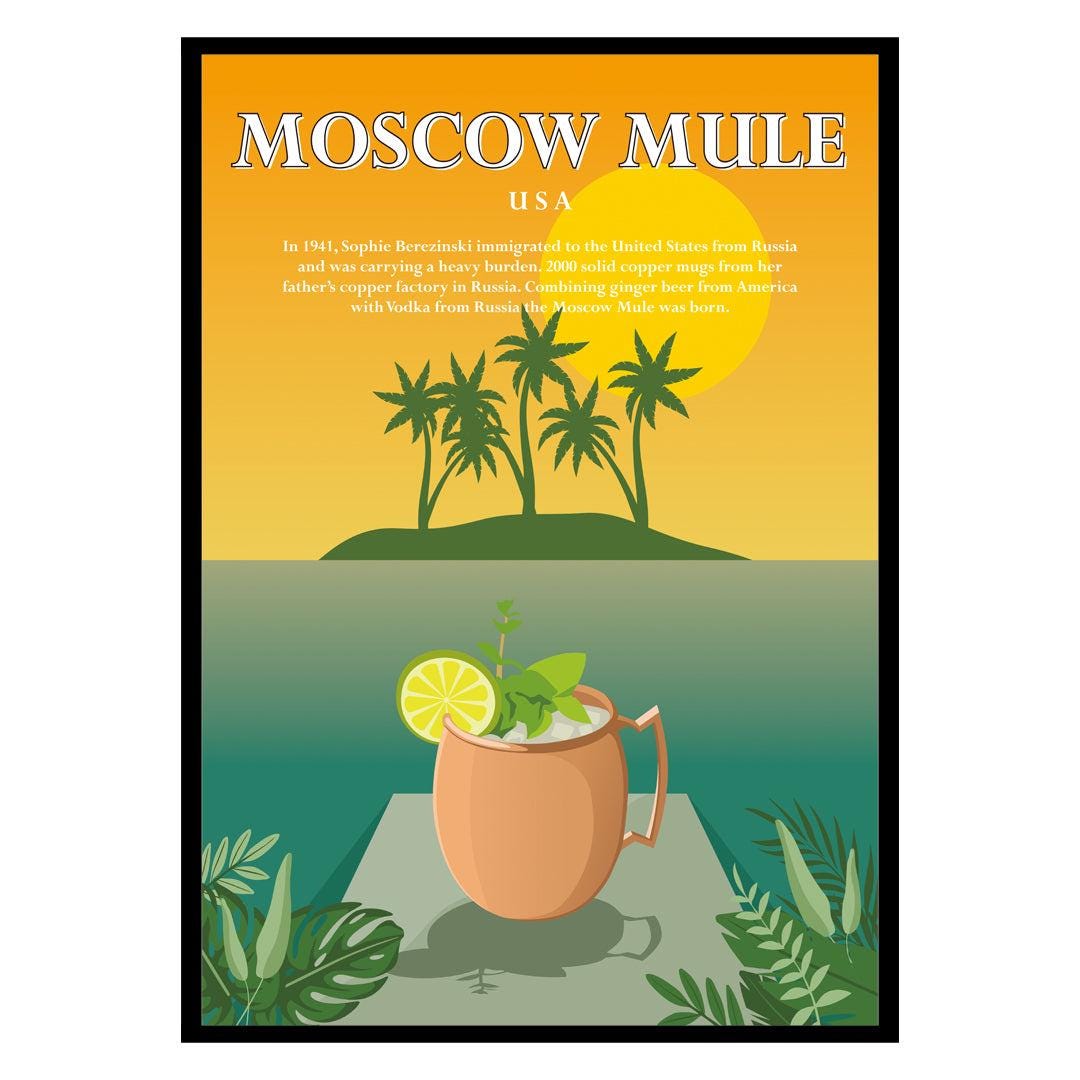 Moscow Mule Cocktail Poster - Etsy