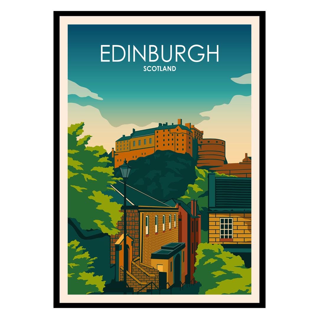 Edinburgh Scotland Poster - Etsy