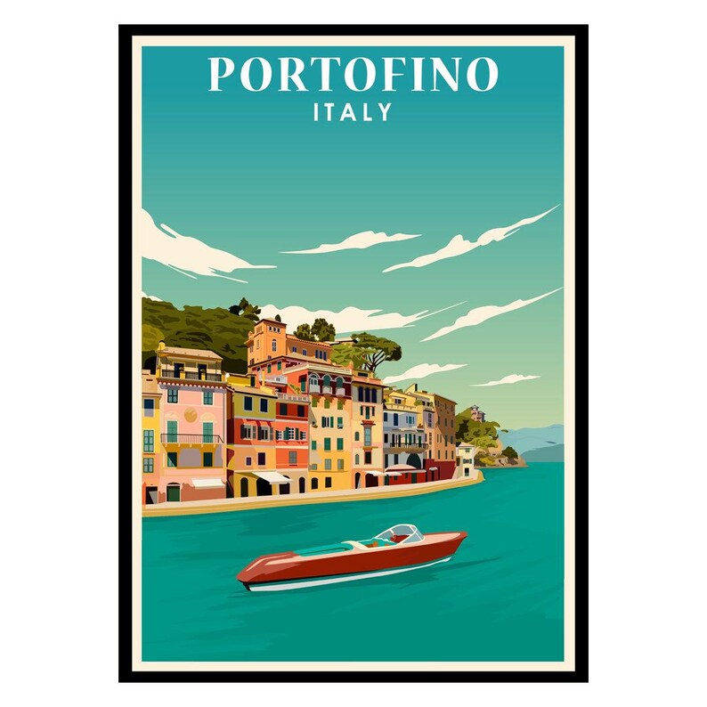 Portofino Italy Poster - Etsy