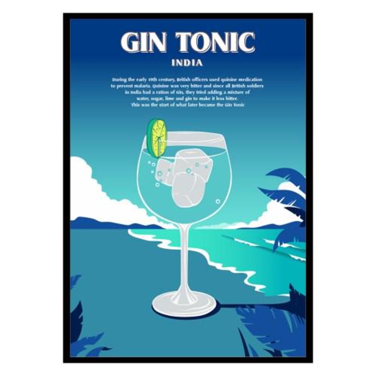 Gin Tonic Cocktail Poster - Etsy