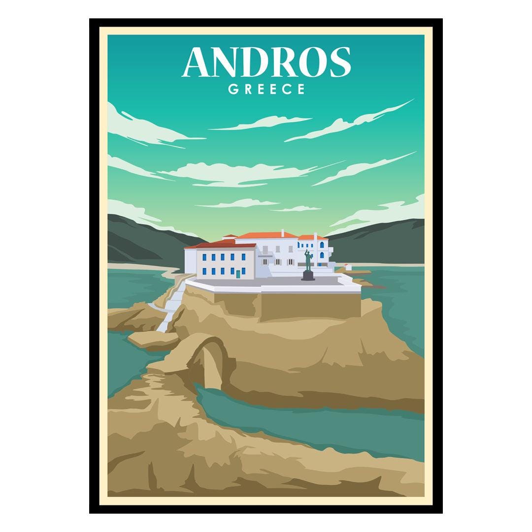 Andros Cyclades Greece Poster - Etsy