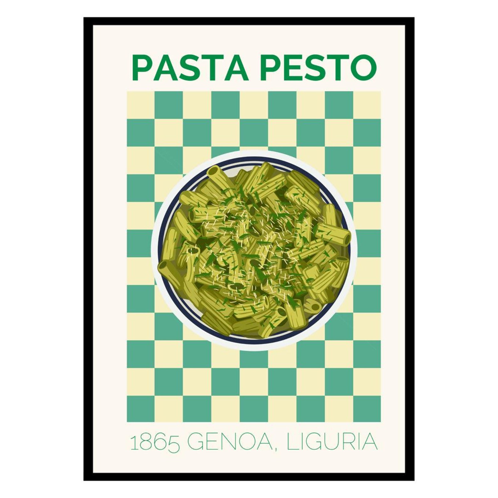 Pasta Pesto Poster - Etsy