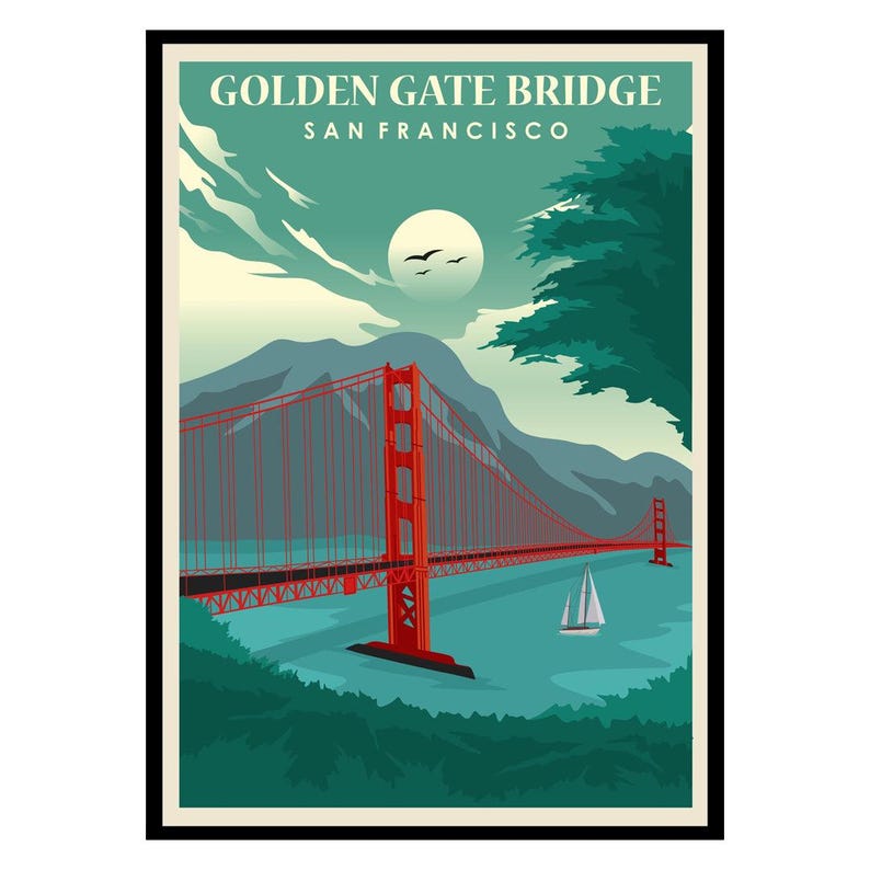 Golden Gate Bridge Poster - Etsy