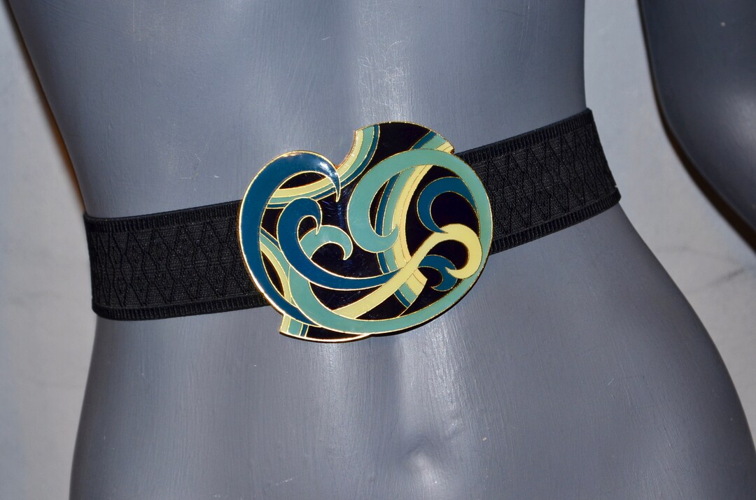 1970s 1980s Charmant Buckle With New Elastic. Stretch Cinch Belt With ...