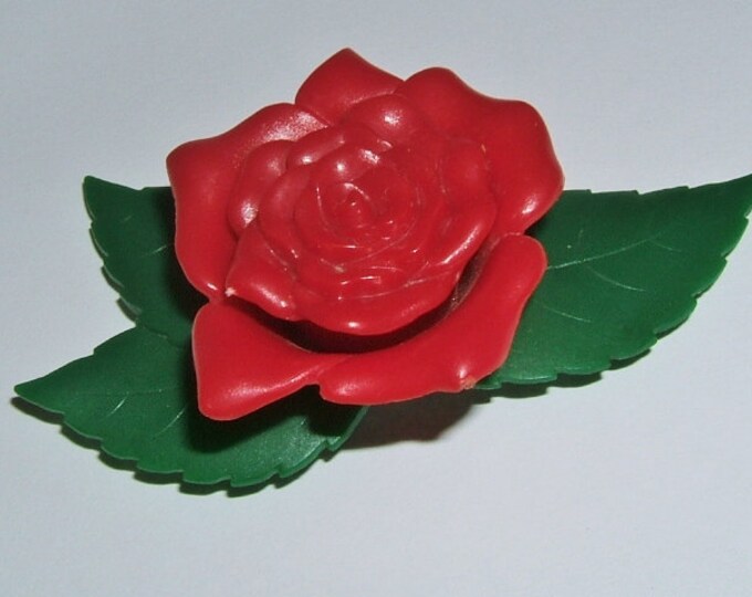 1950s Plastic Celluloid Red Rose Brooch Pin by Cruver Chicago. - Etsy