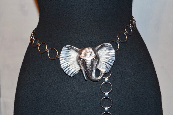 1990s Doreen Ryan Indian elephant Chain belt. Statem… - Gem