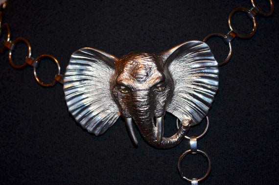 1990s Doreen Ryan Indian elephant Chain belt. Statem… - Gem