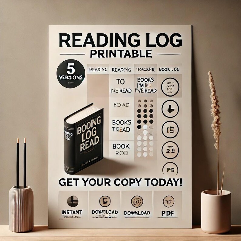 Reading Log Printable, 5 Versions,reading Tracker, Books to Read, Books ...