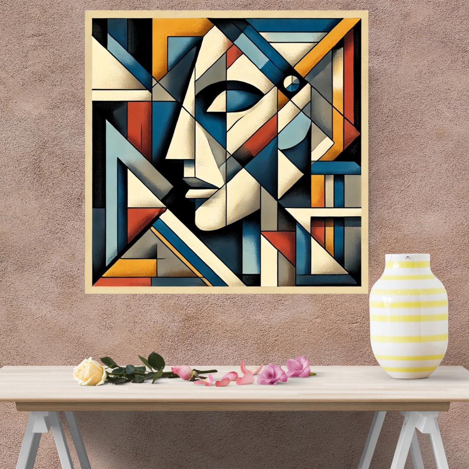 Cubist Abstract Art Print | Modern Geometric Wall Art | Digital ...