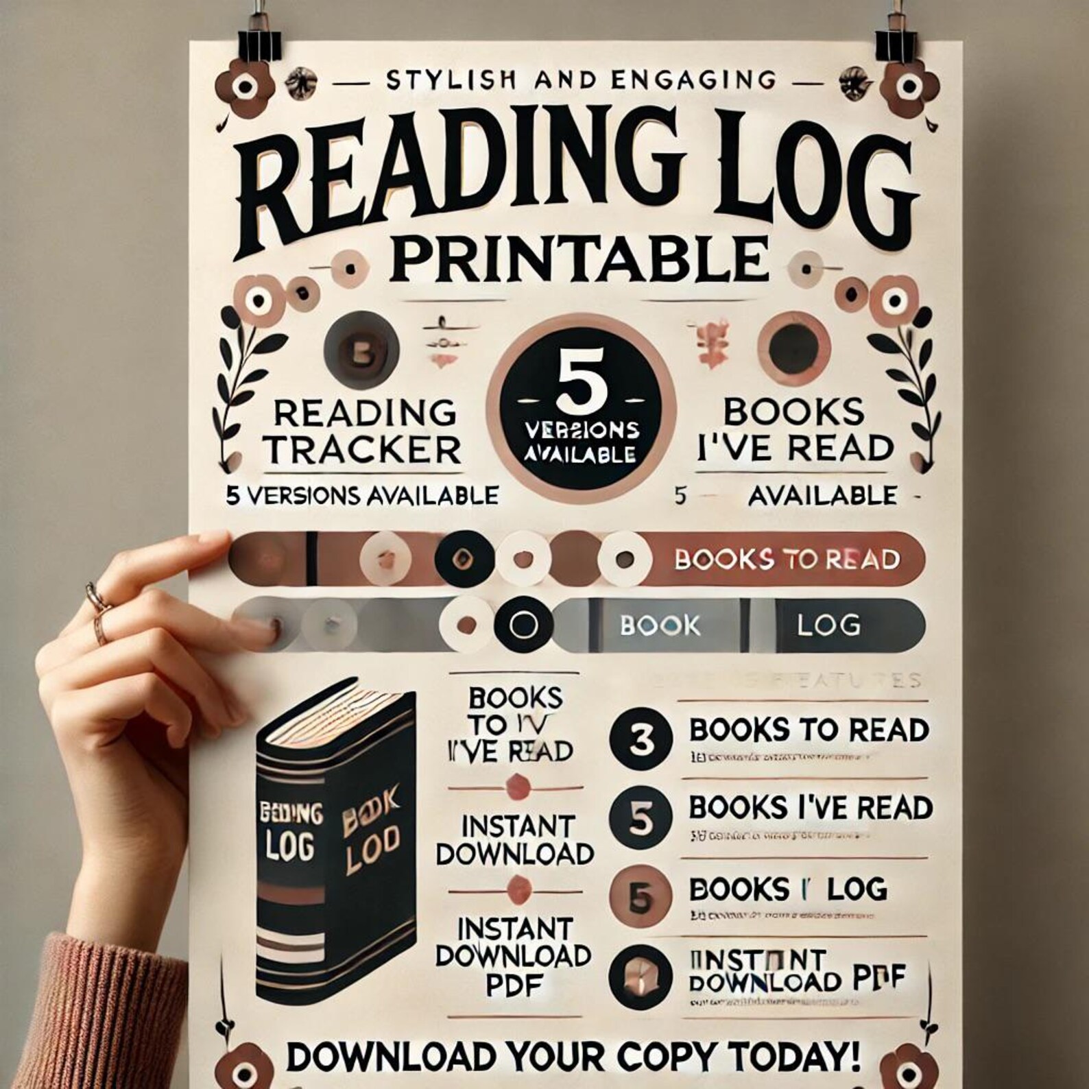Reading Log Printable, 5 Versions,reading Tracker, Books to Read, Books ...